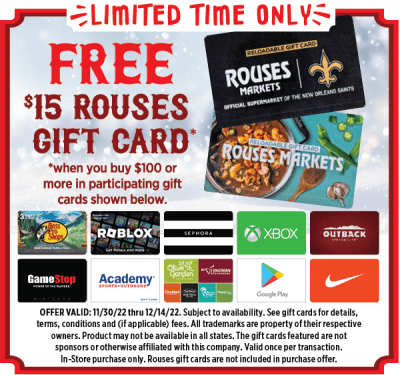 Get A Free Rouses Gift Card • Rouses Supermarkets